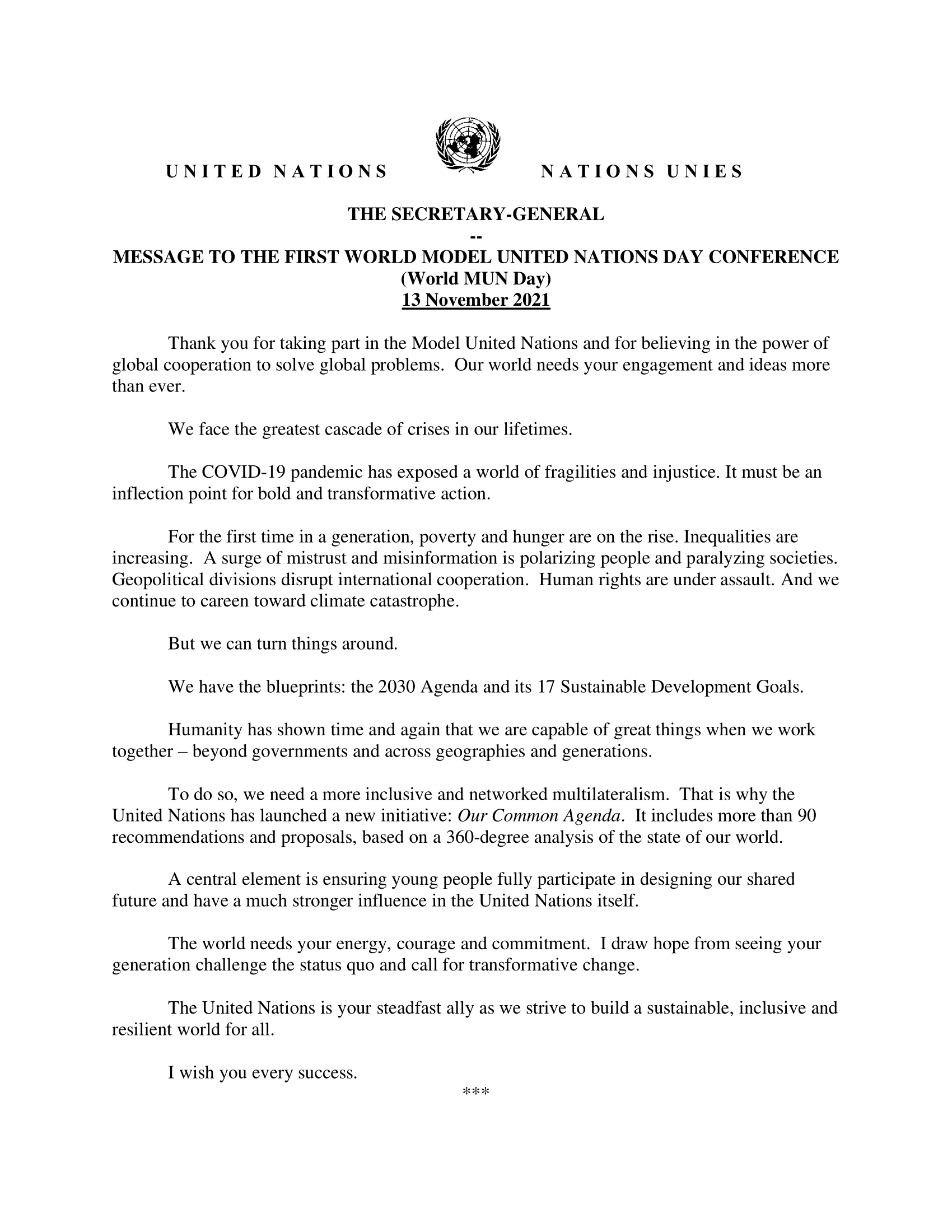 MUNers Across Borders – World Model UN Day – Celebrating and supporting ...